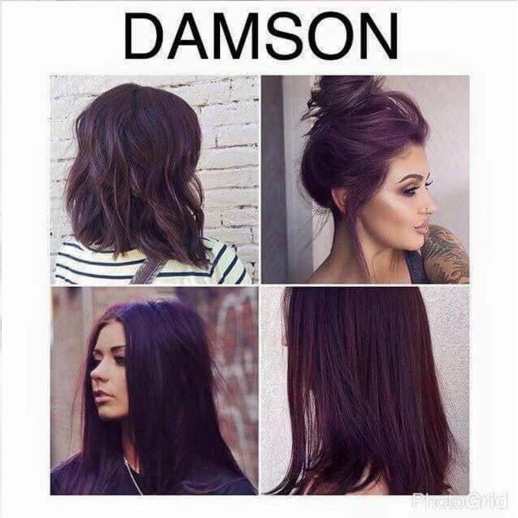 (free peroxide) 5/66 Damson HAIR COLOR DYE CREAM 100ML Keratin ...