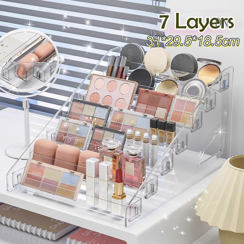 DN Transparent Acrylic Makeup Organizers Display Risers Storage Box for ...
