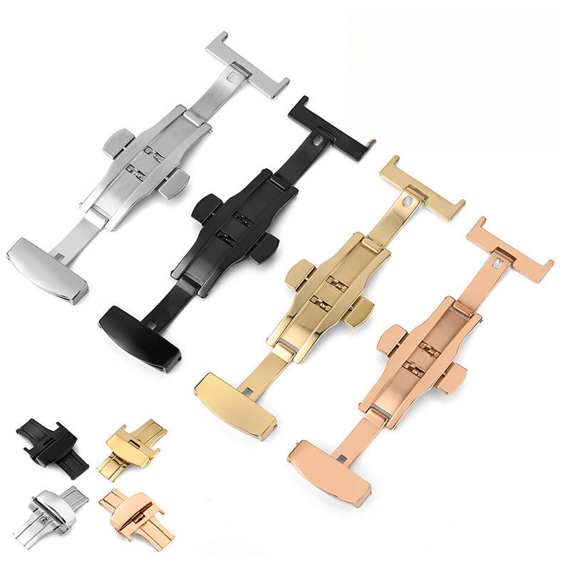 Stainless Steel Flip Lock Butterfly Deployment Clasp Watch Deployant ...
