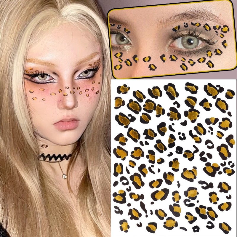 Leopard Print Hot Stamping Tattoo Sticker - Body Art Leopard Fake Tatoo ...