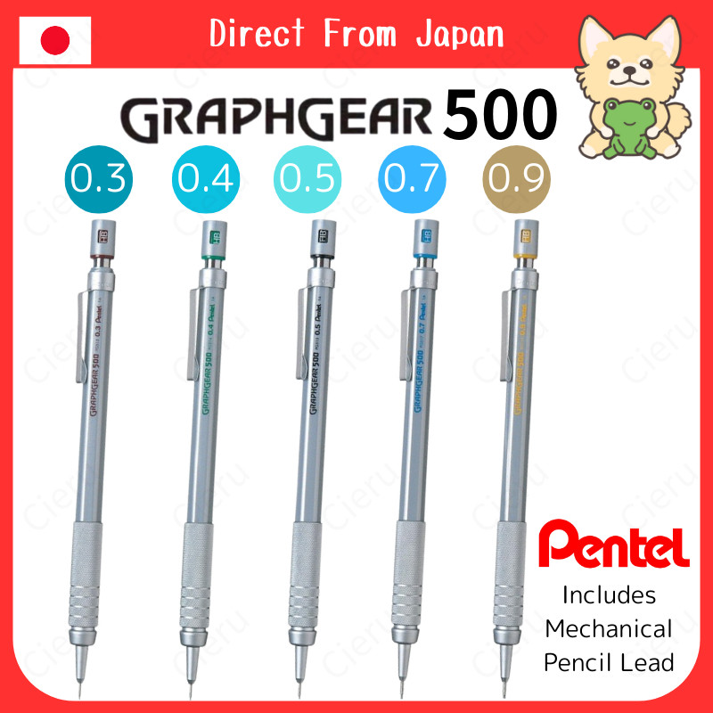 Pentel Graph Gear 500 Mechanical Pencil 0.3mm/0.4mm/0.5mm/0.7mm/0.9mm ...