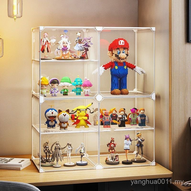 Figure Lego Display Box Building Block Storage Imitation Acrylic Transparent Model Anti-dust ...
