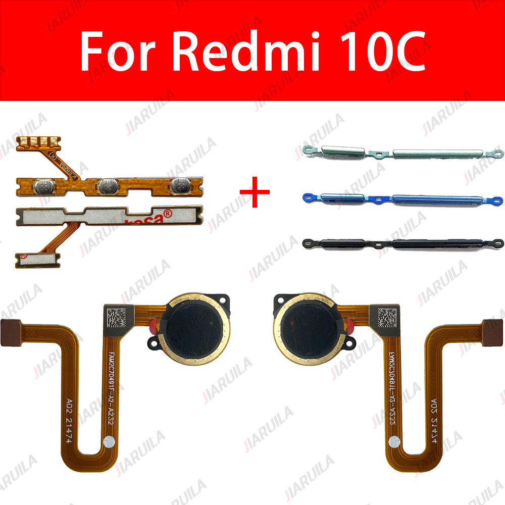 For Xiaomi Redmi 10C Power on off volume button Fingerprint Sensor Home ...