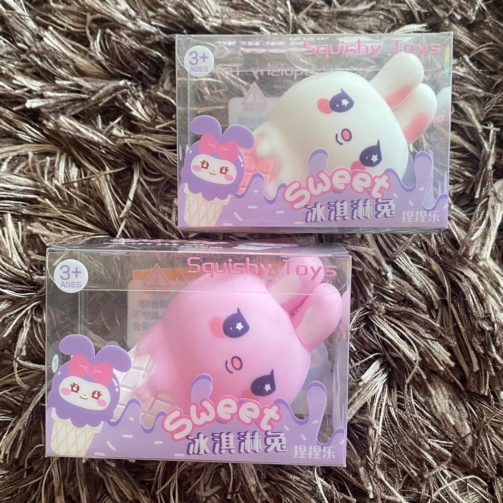 (CFC) SWEET BUNNY ICE CREAM SQUEEZE TOY sensory motor fidget TOY ...