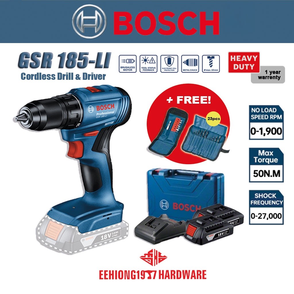 BOSCH GSR 185-LI Cordless Drill Driver BOSCH GSR185 GSR 185 BATTERY ...
