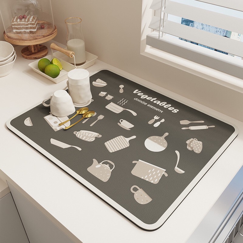 Coffee Straw Mat Coffee Machine Drain Pad Kitchen Countertop Absorb ...