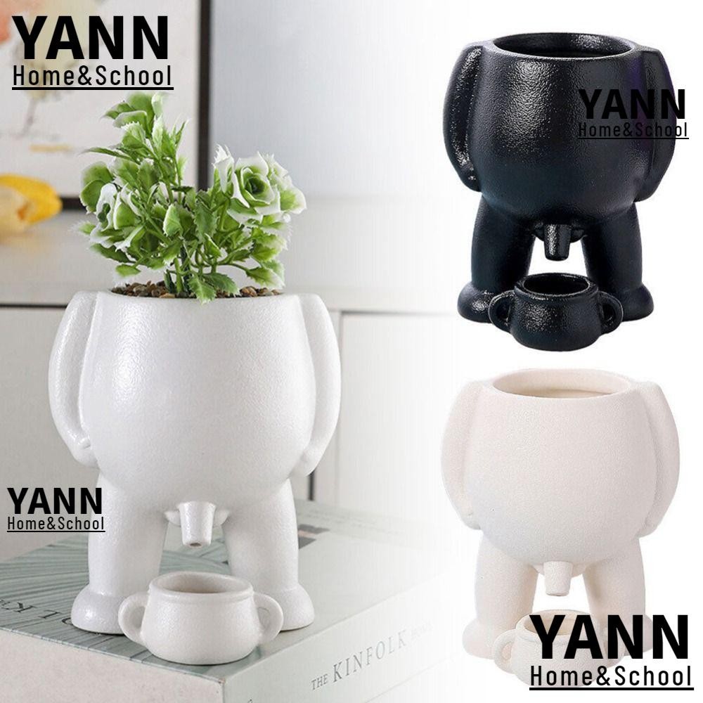 YANN Funny Flowerpot, Resin Creative Flower Pots, Retro With Drainage ...