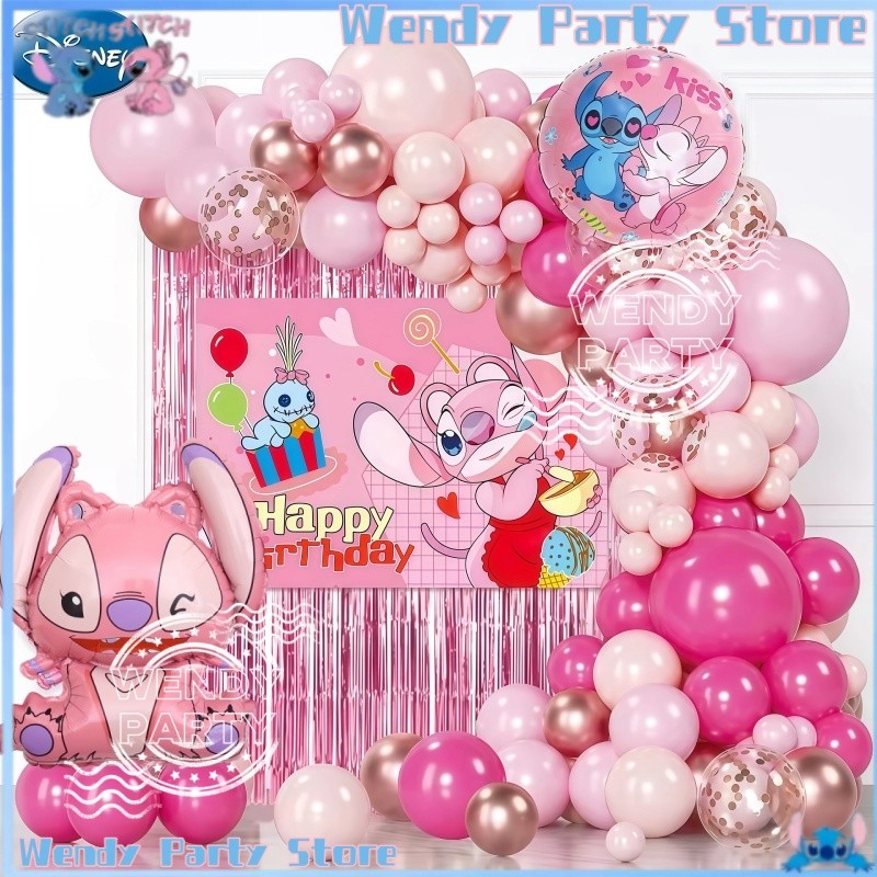 Disney Lilo&Stitch Balloons Garland Kit Birthday Party Decoration Pink ...