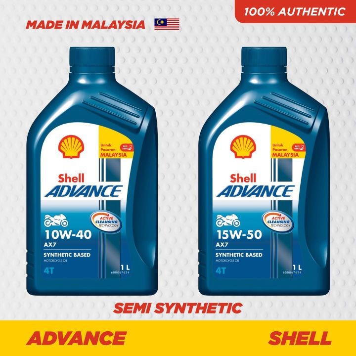 100% ORIGINAL SHELL ADVANCE AX7 4T MINYAK ENJIN MINYAK HITAM MOTOR EO ...