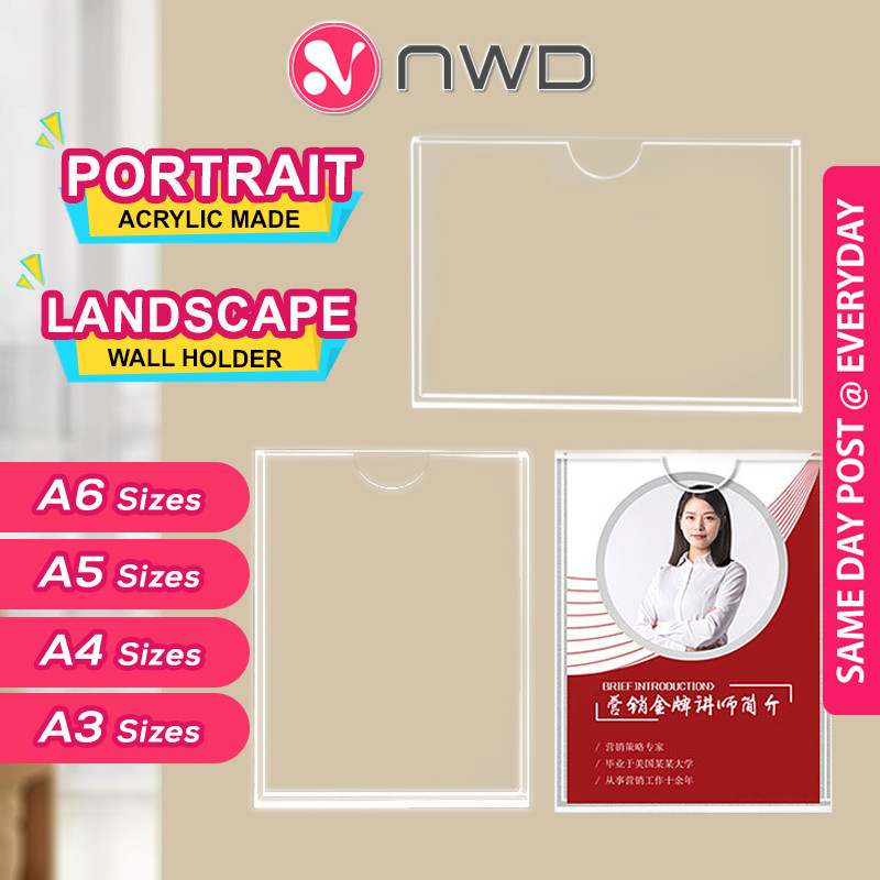 𝗞𝗘𝗝𝗘𝗟𝗔𝗦𝗔𝗡 𝗠𝗔𝗞𝗦𝗜𝗠𝗨𝗠 》 A3/A4/A5/A6 Acrylic Wall Display Holder Memo Frame ...