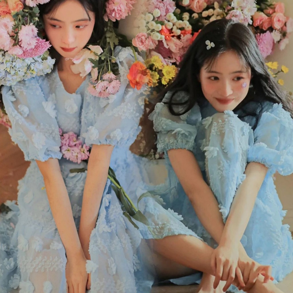 Pakaian foto wanita gaya baru gaun gaya murni gadis comel gambar seni ...
