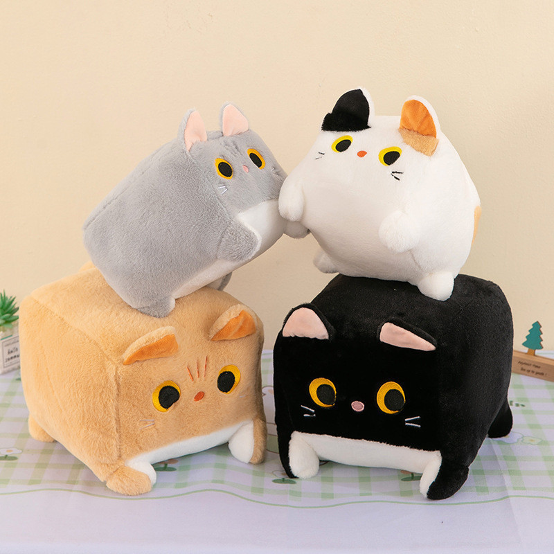 New square cat plush toys on the bed dolls dolls children's birthday ...