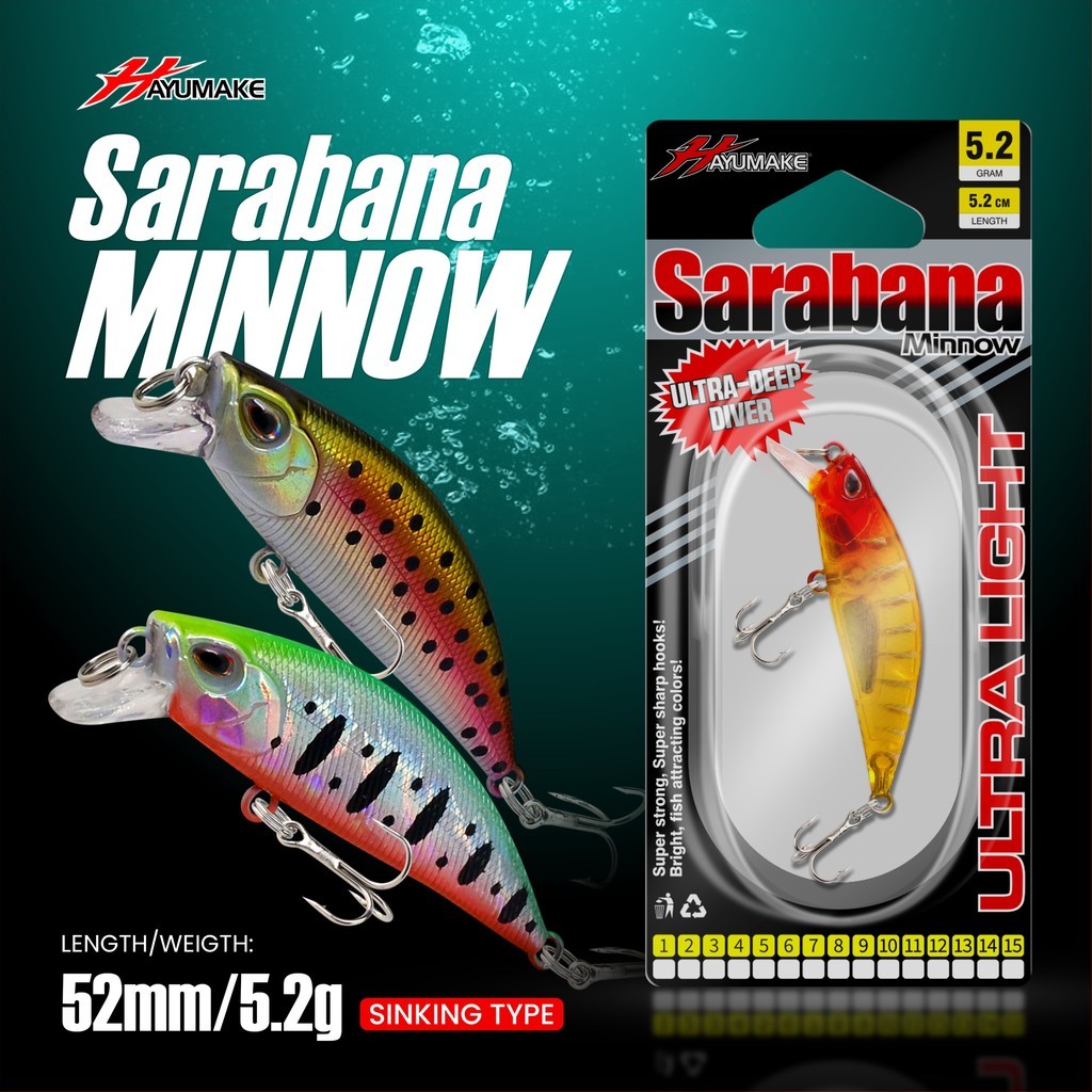 UL Casting Fishing Bait | Hayumake SARABANA Minnow Sinking casting ...