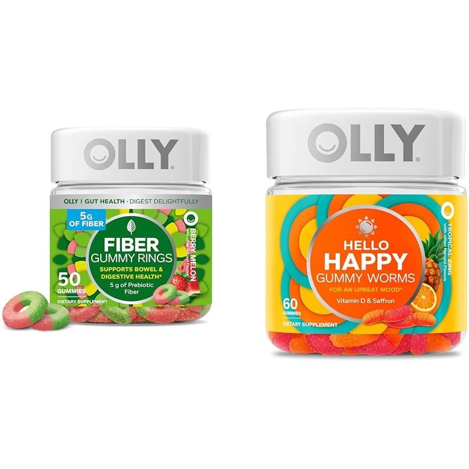 OLLY Fiber Gummy Rings, 5g Prebiotic Fiber, FOS (Fructo ...