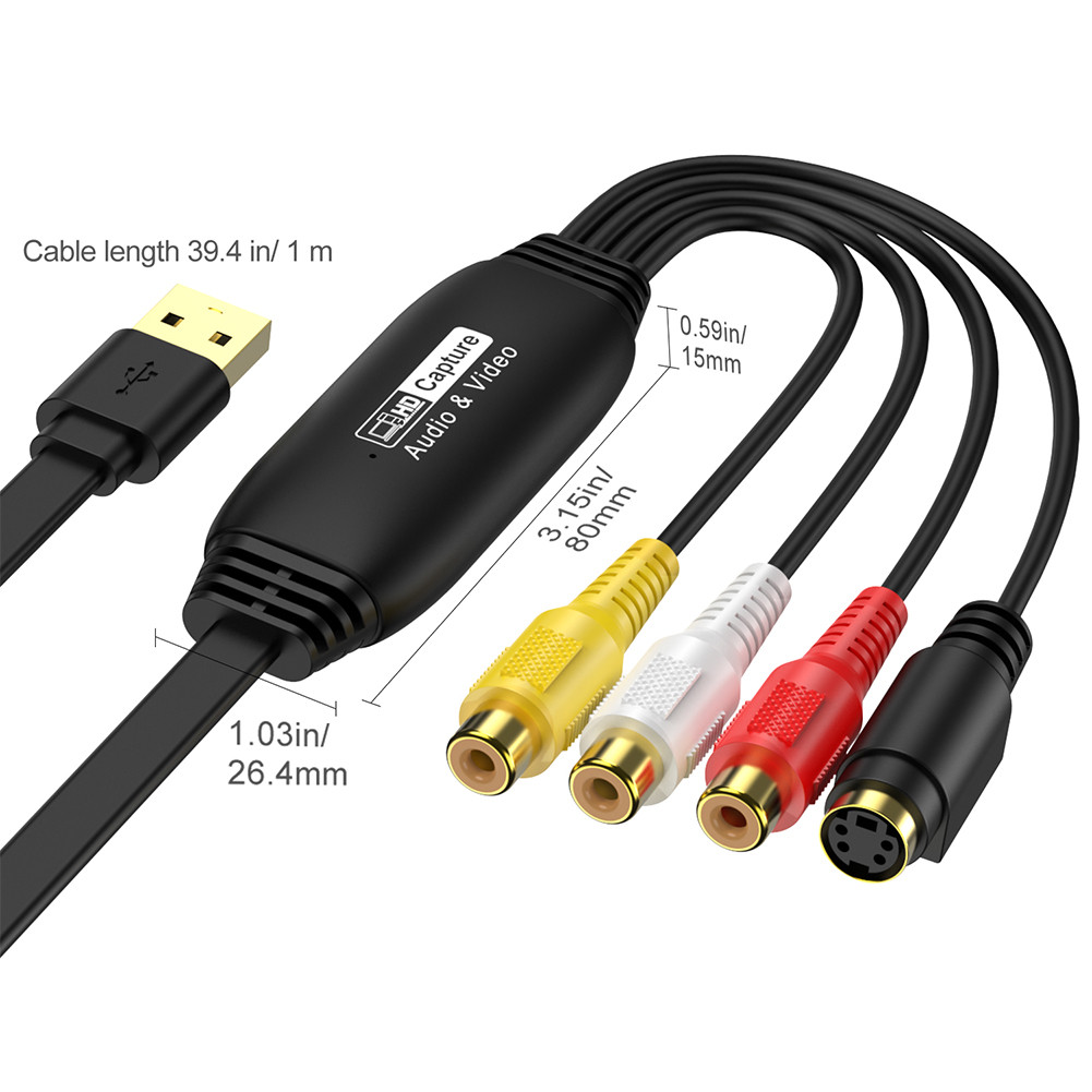 USB Video Capture Card VHS TV DVD VCR VHS To Digital Converter Video ...