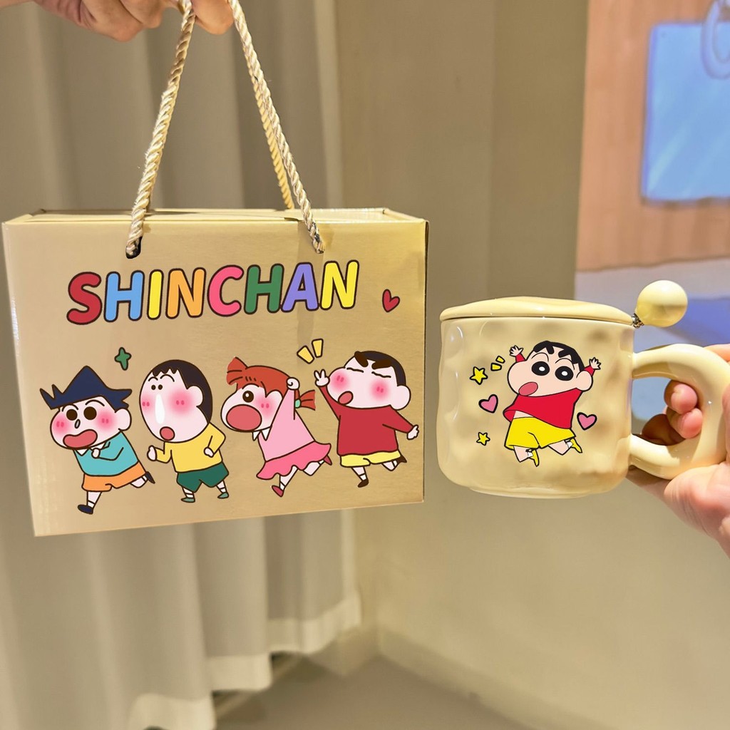 【Fast shipping】Crayon Shin-Chan Mug Ceramic Glass Breakfast Coffee Cup ...