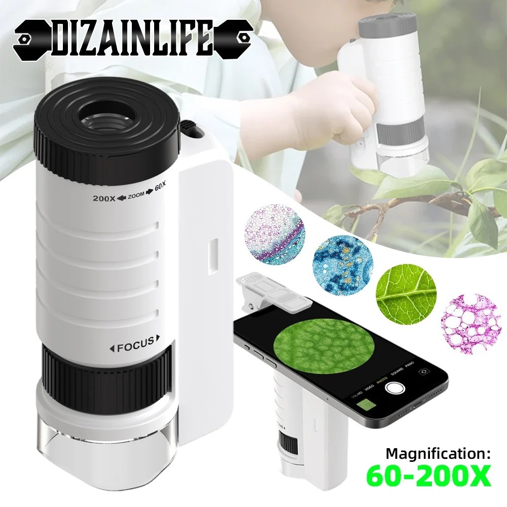 Microscope With LED 60-200X High Definition Science Outdoor For ...