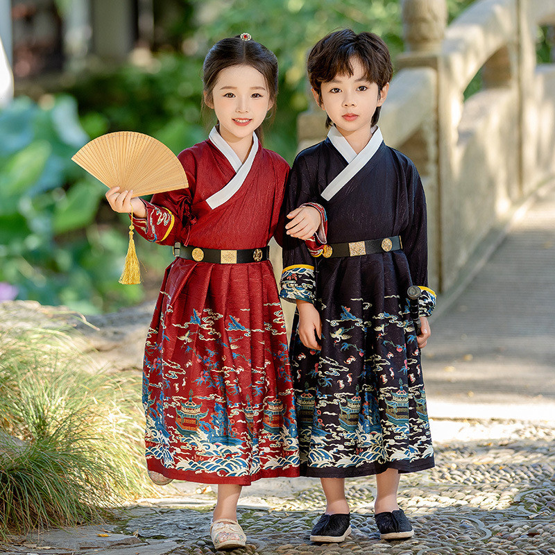Boys Ancient Costume Hanfu Children 2024 Flying Fish Costume Boys Youth ...