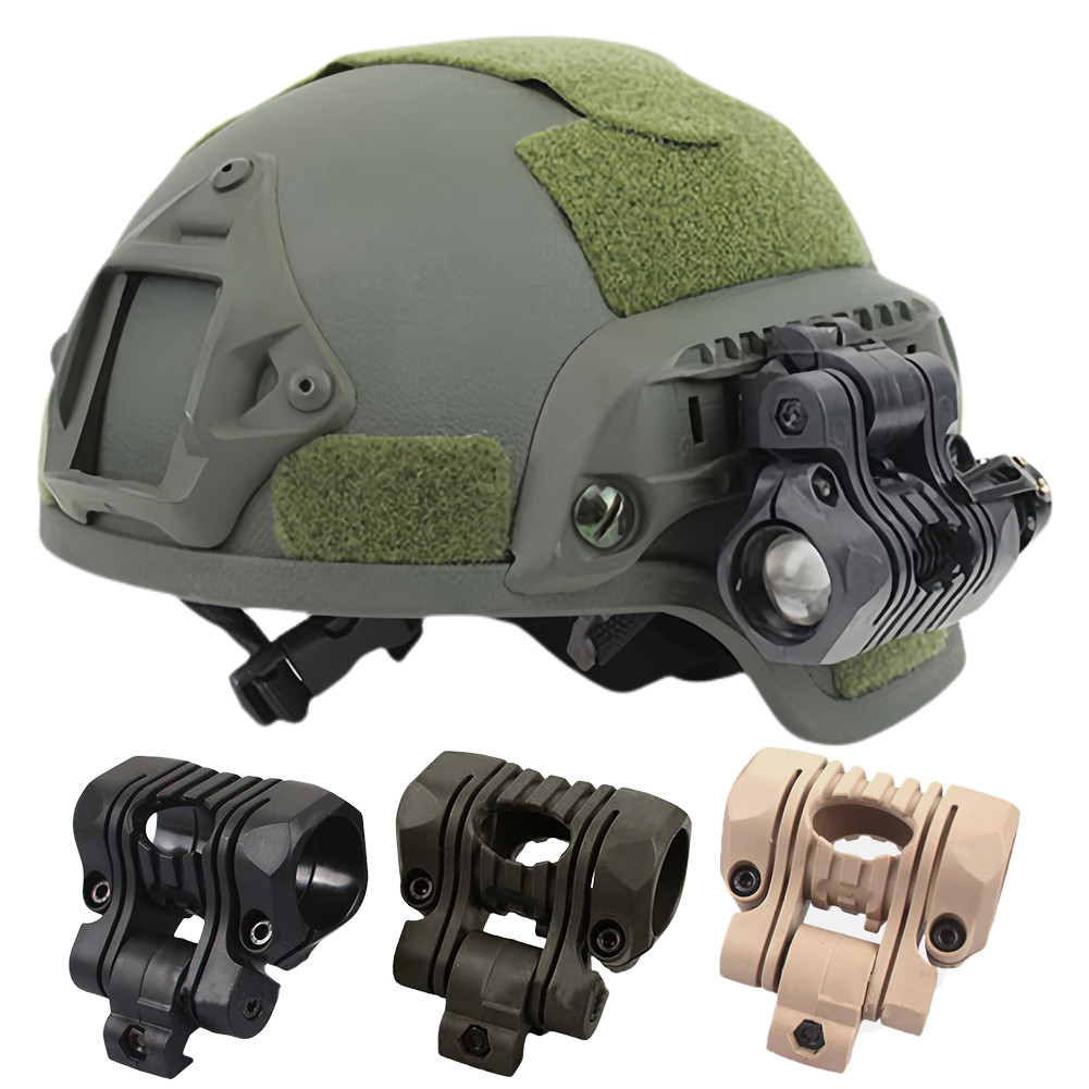 BOOIU Tactical Helmet Flashlight Holder 25mm Multi-Angle Flashlight ...