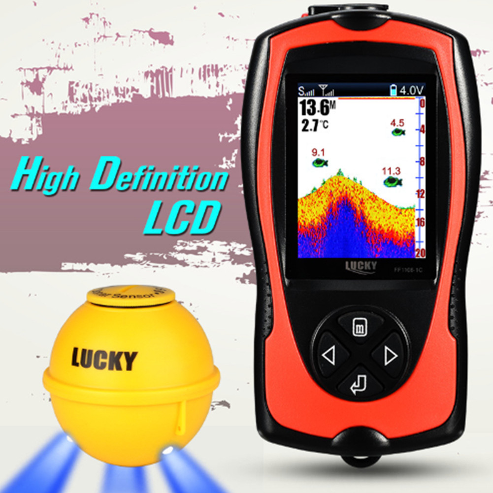 MAL- 45m Depth High Clarity LCD Wireless Sonar Sensor Transducer Fish ...