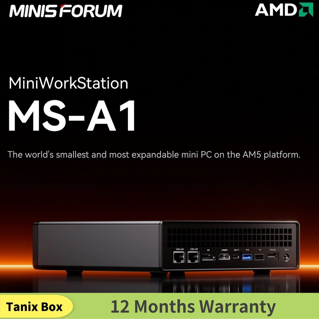 MINISFORUM MS-A1 Mini PC Barebones Mini Desktop Computer OCulink Support AMD AM5 Socket CPU ...