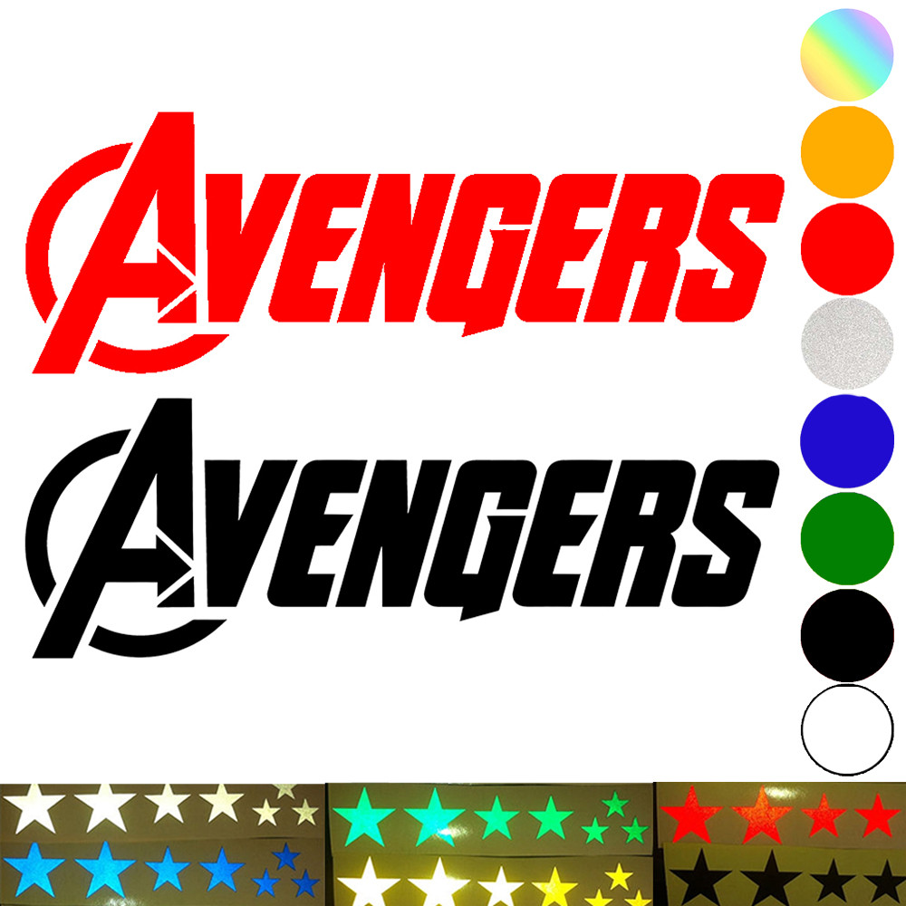 Avengers Icon Eight Colors Laser Reflective Warning Stickers Hollow ...