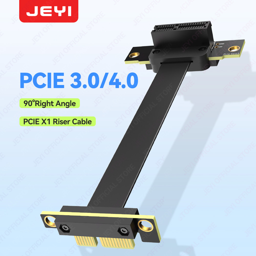 JEYI PCIe 3.0/4.0 X1 Riser Cable, 90° Right Angle PCI Express X1 ...