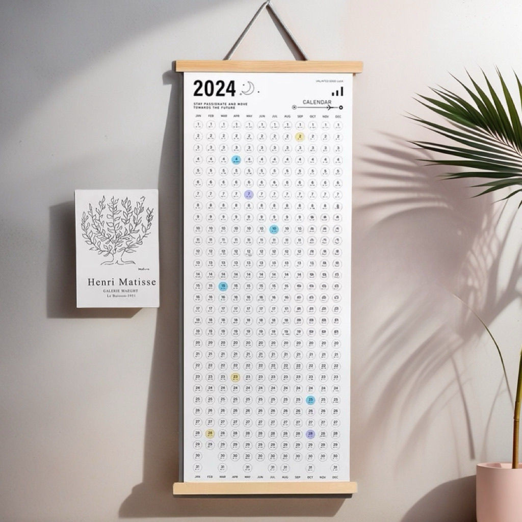 Yixi Wooden Creative Notes Clock Card Calendar Planner 2025 New Style ...