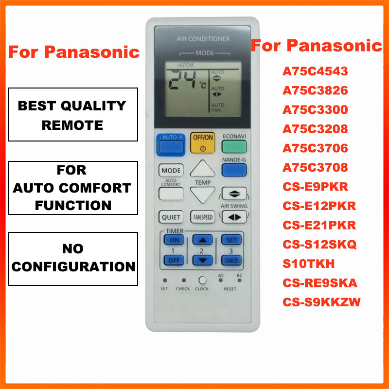 New For Panasonic Air Conditioner AC Remote Control A75C4543 A75C3826 ...