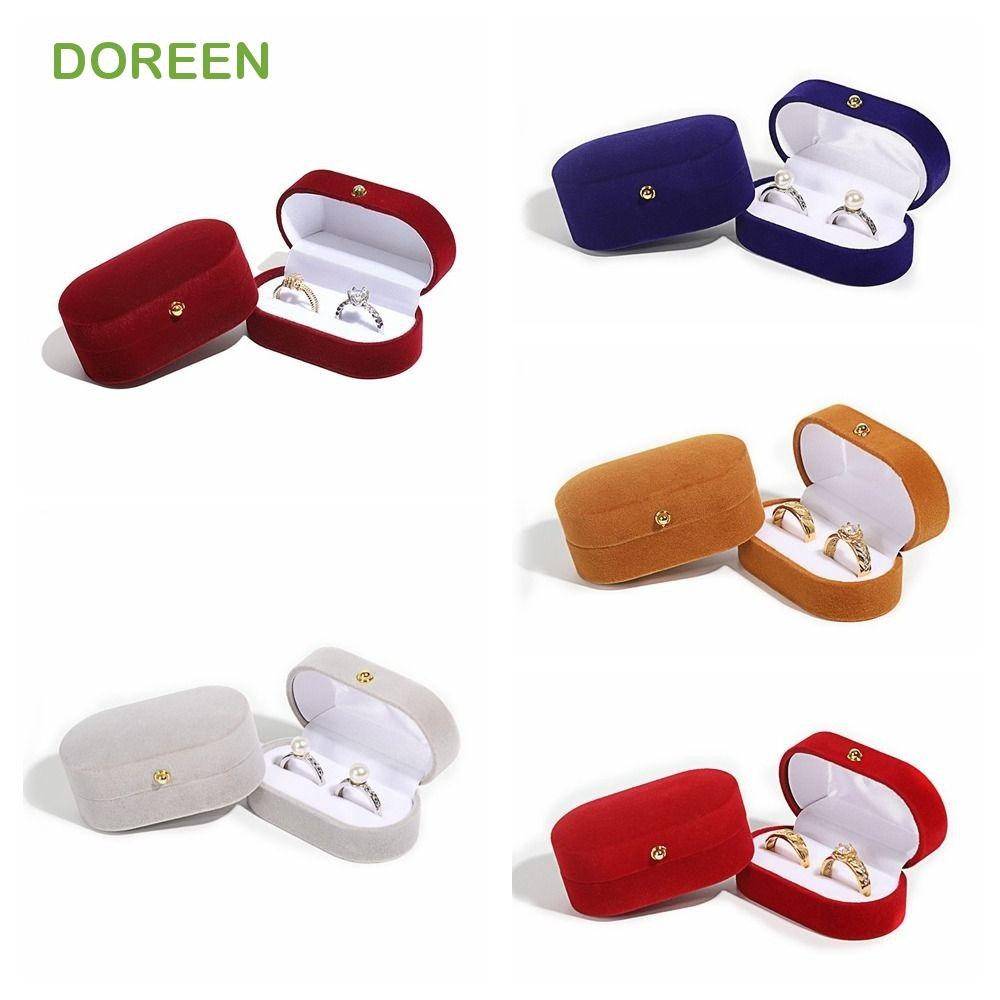 DOREEN Wedding Ring Case, Mini Velvet Finger Ring Box, Simple ...