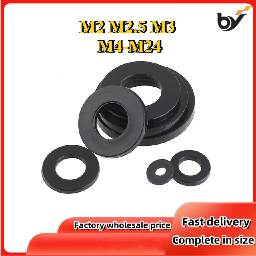 Plastic Gasket Black Nylon Gasket Round Insulated Flat Gasket M2 M2.5 M3 M4-M24 [BY-WDY ...