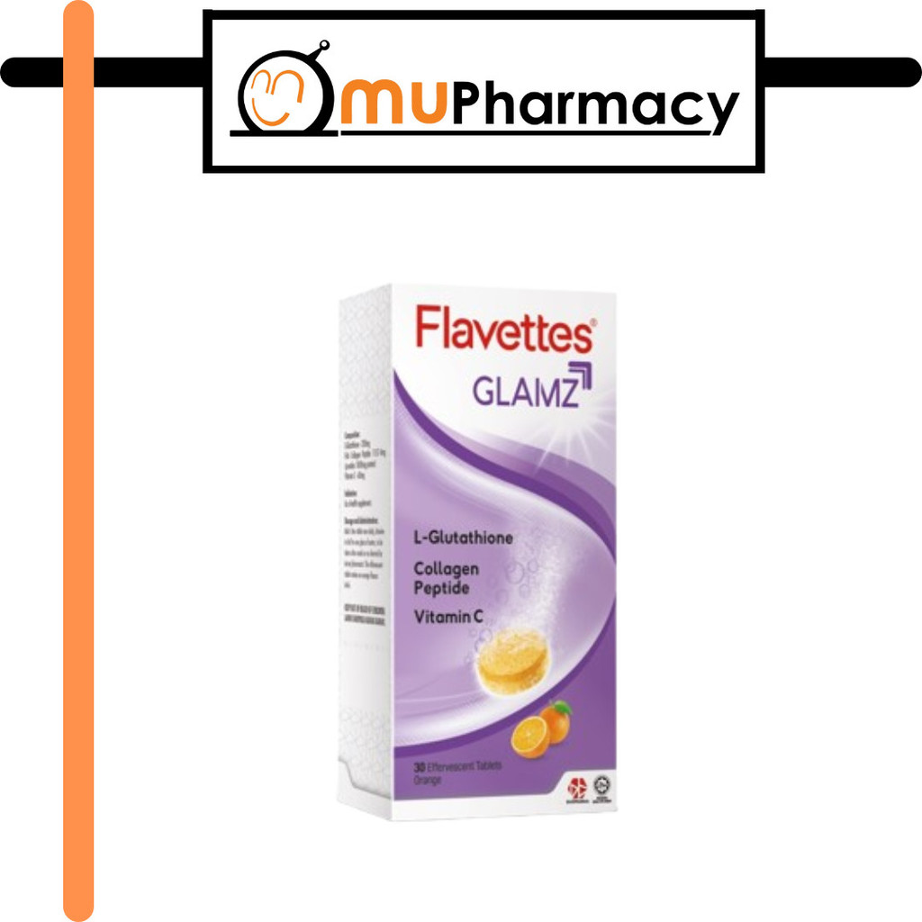 Flavettes Effervescent GLAMZ 15s/30s L-Glutathione+Collagen peptide ...
