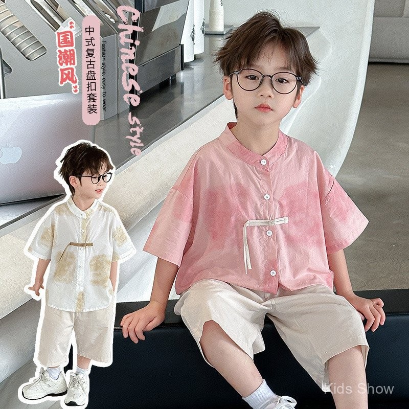 Chinese New year boy clothes 2pcs Boys Cheongsam Kids Cheongsam Hanfu ...