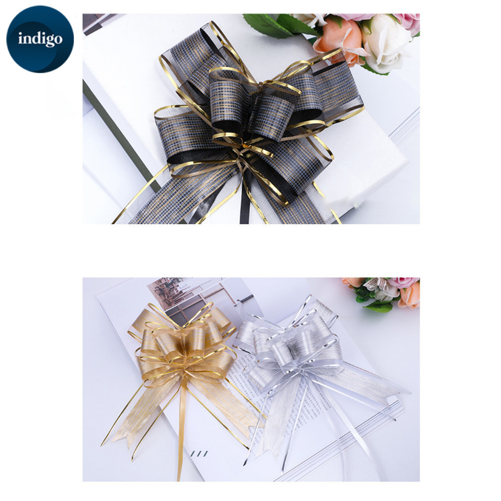 10 pcs Wedding Party DIY Assorted Colour Chequered Pull Bow Ribbon ...