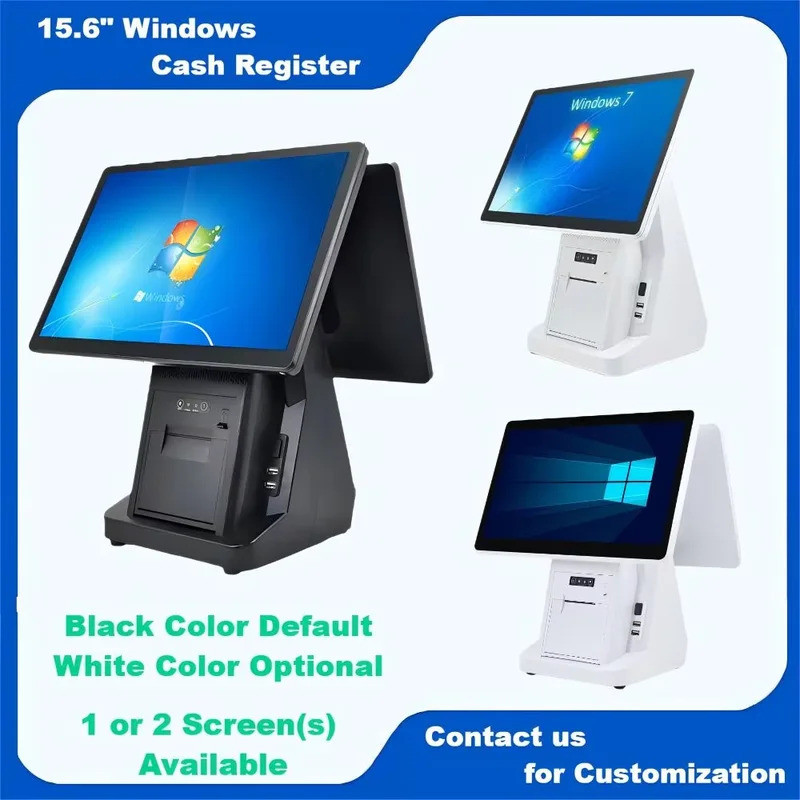 15.6 Inch Windows POS System i3 i5 Win10 Touch Screen Cash Register 58/ 80mm Thermal Printer ...