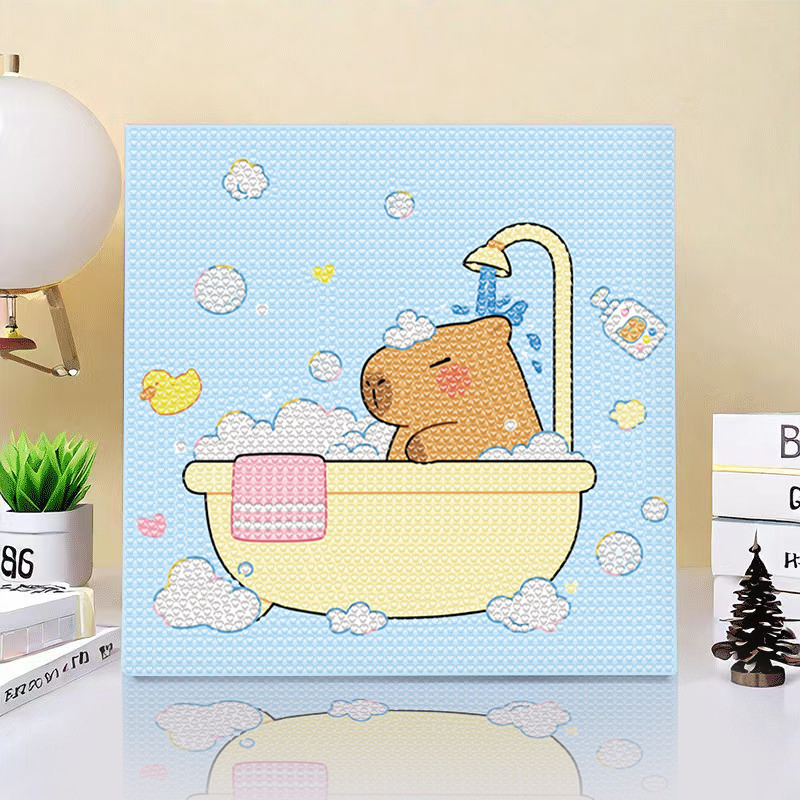 DIY Cartoon Diamond Painting Kit with Frame Kids Craft Capybara ...