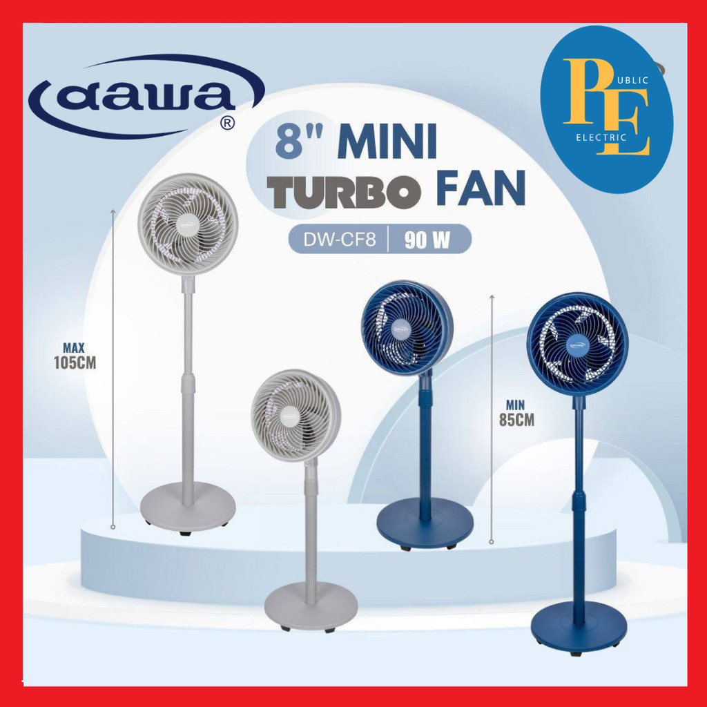 Dawa 8" / 12" Powerful Turbo Stand Fan Living Fan Circular Fan Kipas ...