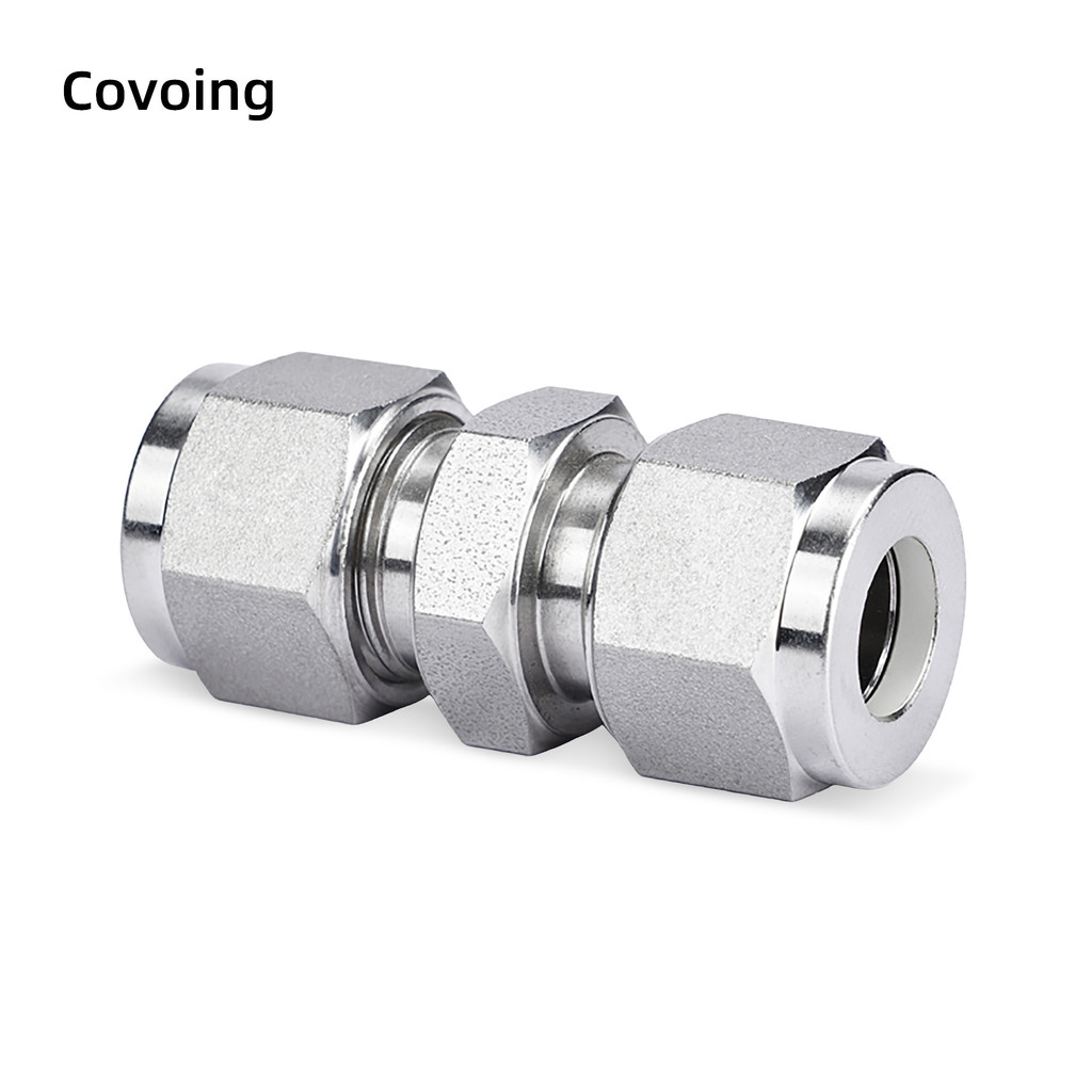 Covoing 316L Stainless Steel Compression Tube Fitting, Union, Steel ...