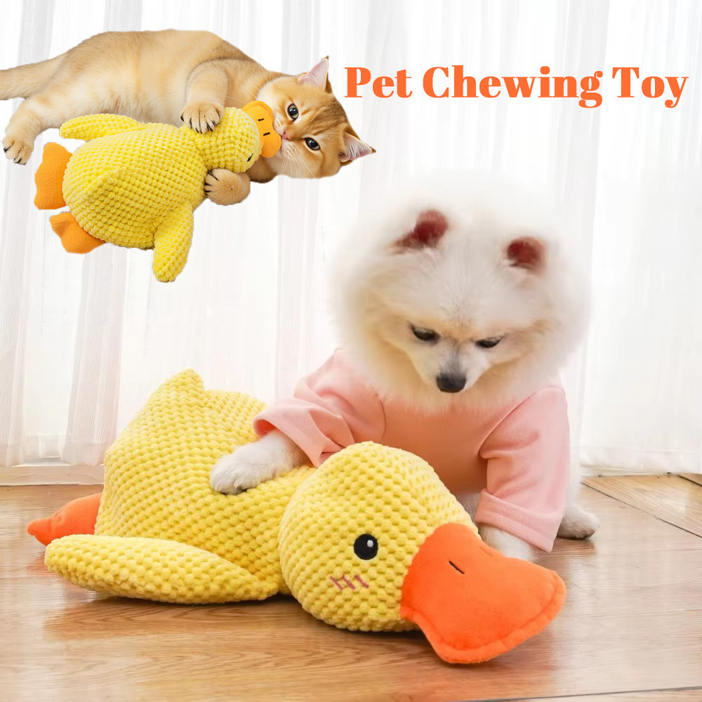 Plush Dog Toy Pet Chewing Toys Durable Biting Chewing Duck Sound ...