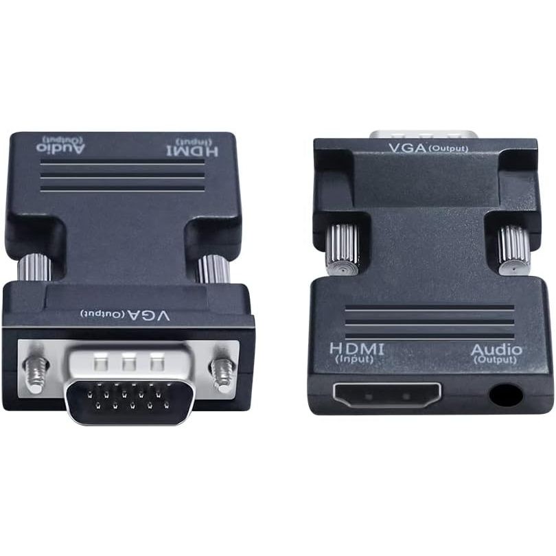HDMI to VGA Adapter with 3.5mm Audio Port for Old Computer Monitor PC ...