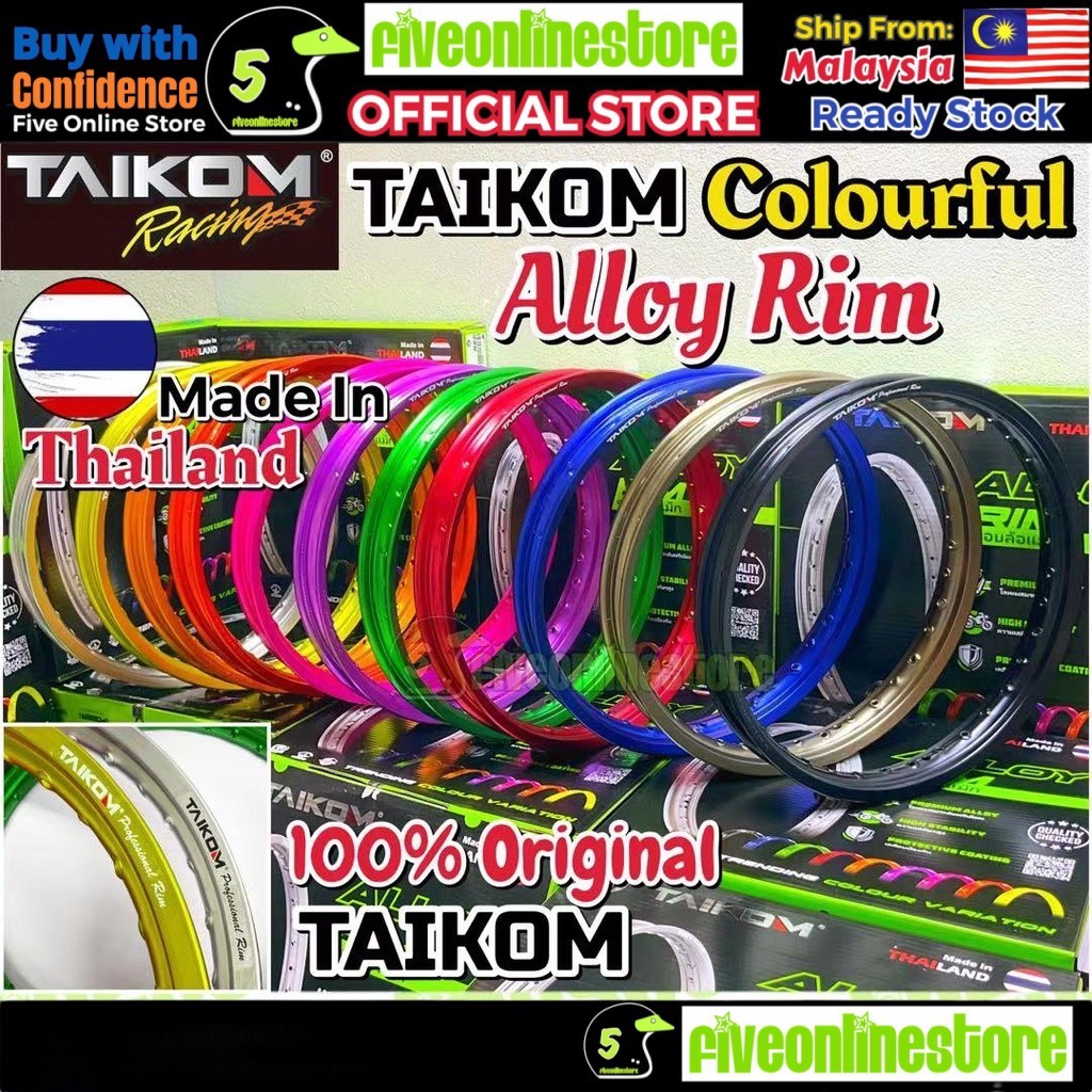 100% Original TAIKOM Alloy Rim 140x17 160x17 Rim Alloy Racing Color ...