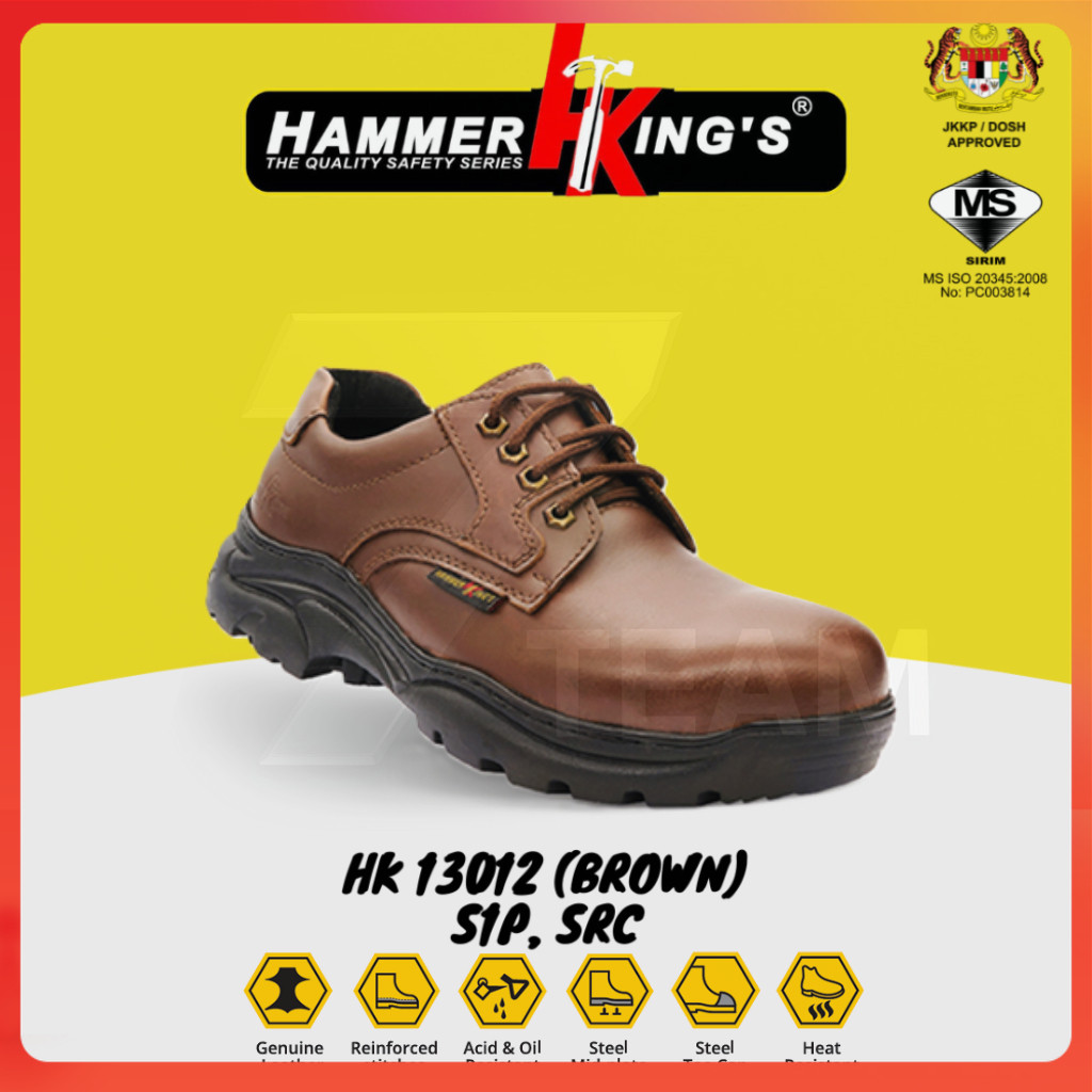 HAMMER KING 13012 Safety Shoes Steel Toe Cap Low Cut Working Shoes Safety Kasut Keselamatan ...