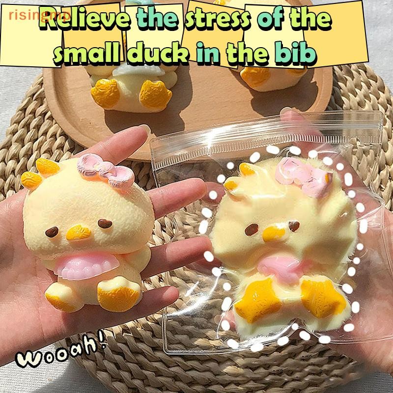 [risingmp] Cute Cartoon Apron Duck Squeezing Dpression Toy Yellow Duck ...