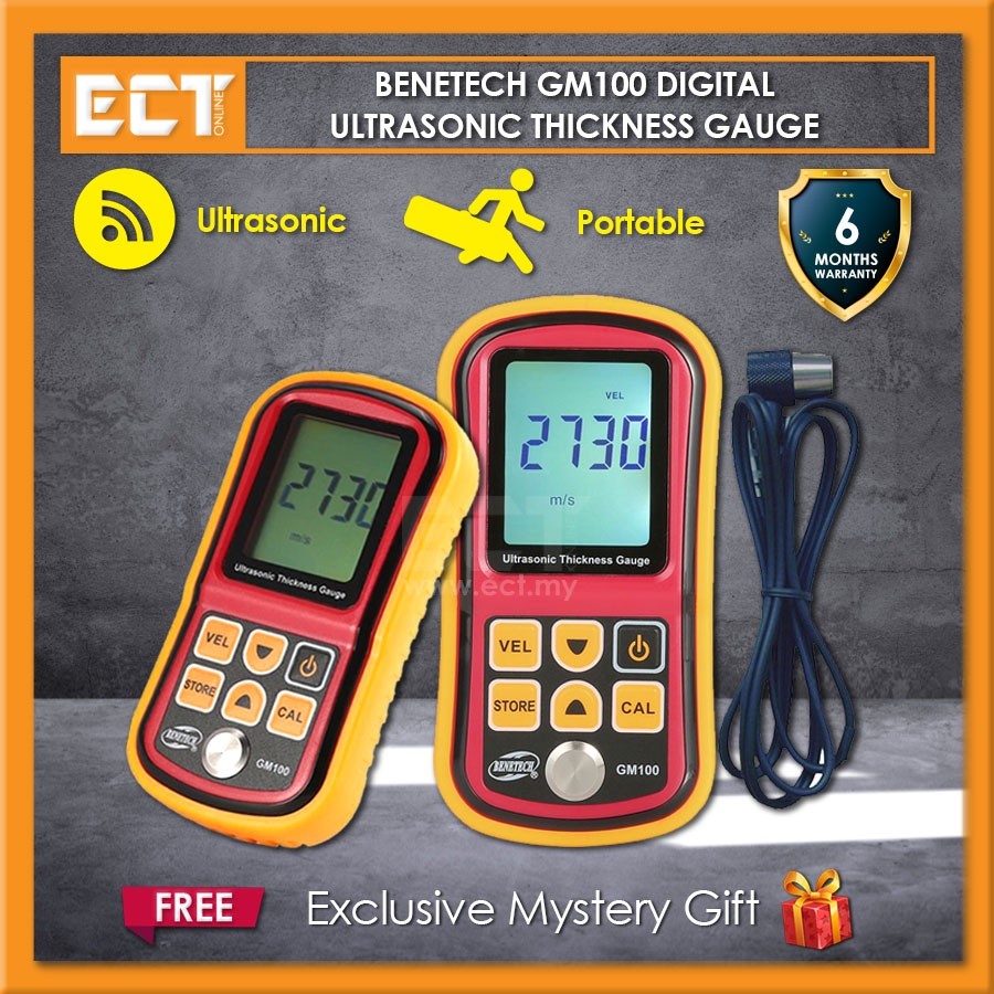 Benetech GM100 Professional Digital LCD Ultrasonic Thickness Gauge ...