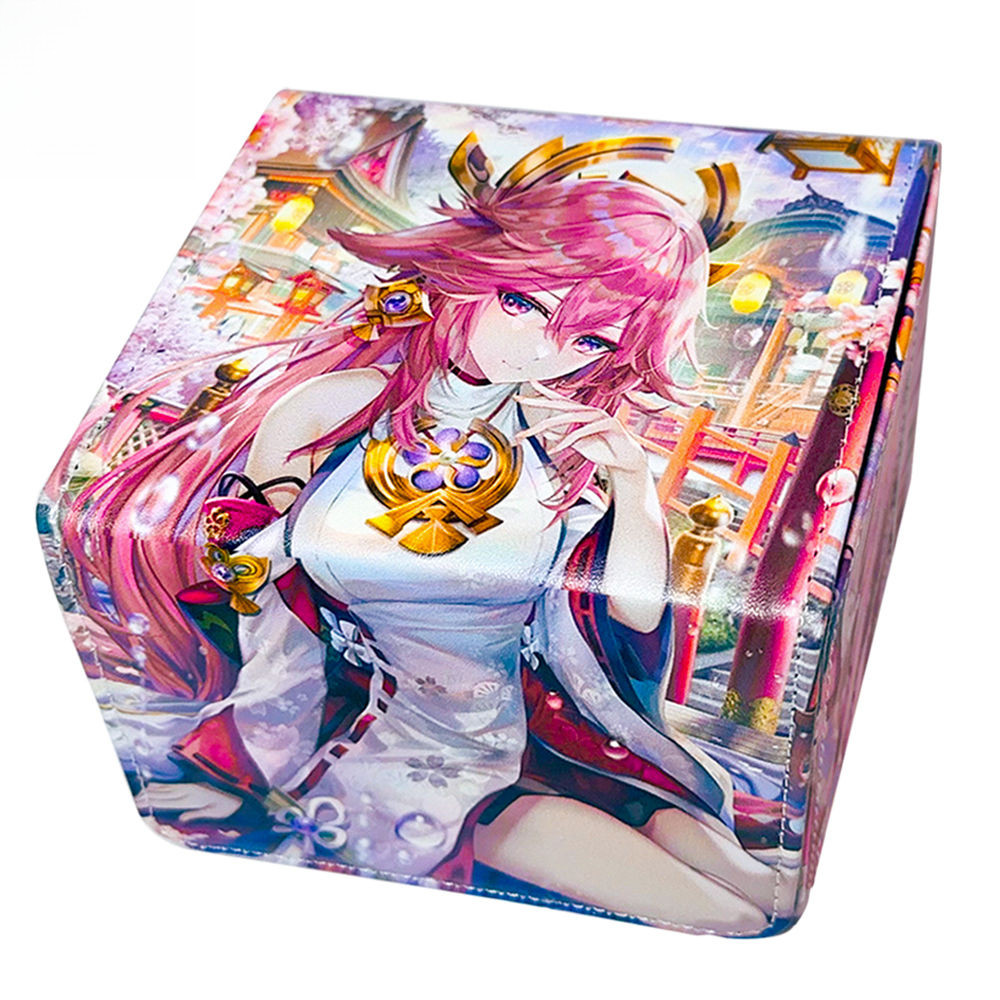02DS Yuanshen Card Box Yae God Pokémon Leather Card Box PTCG Board Game WS Wanzhi DTCG Card ...