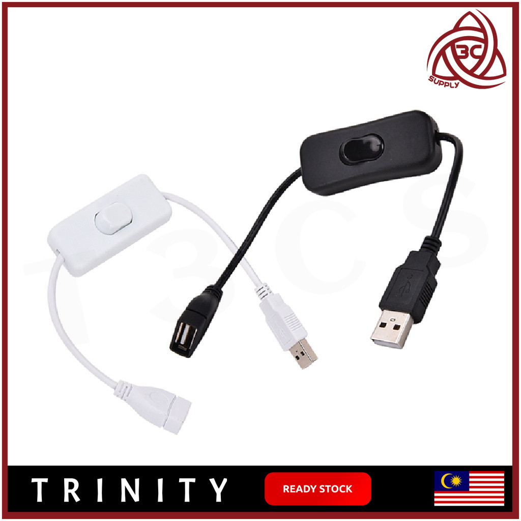 USB Cable Extension Male Female with Switch Power Control Multipurpose Raspberry Pi Arduino USB ...