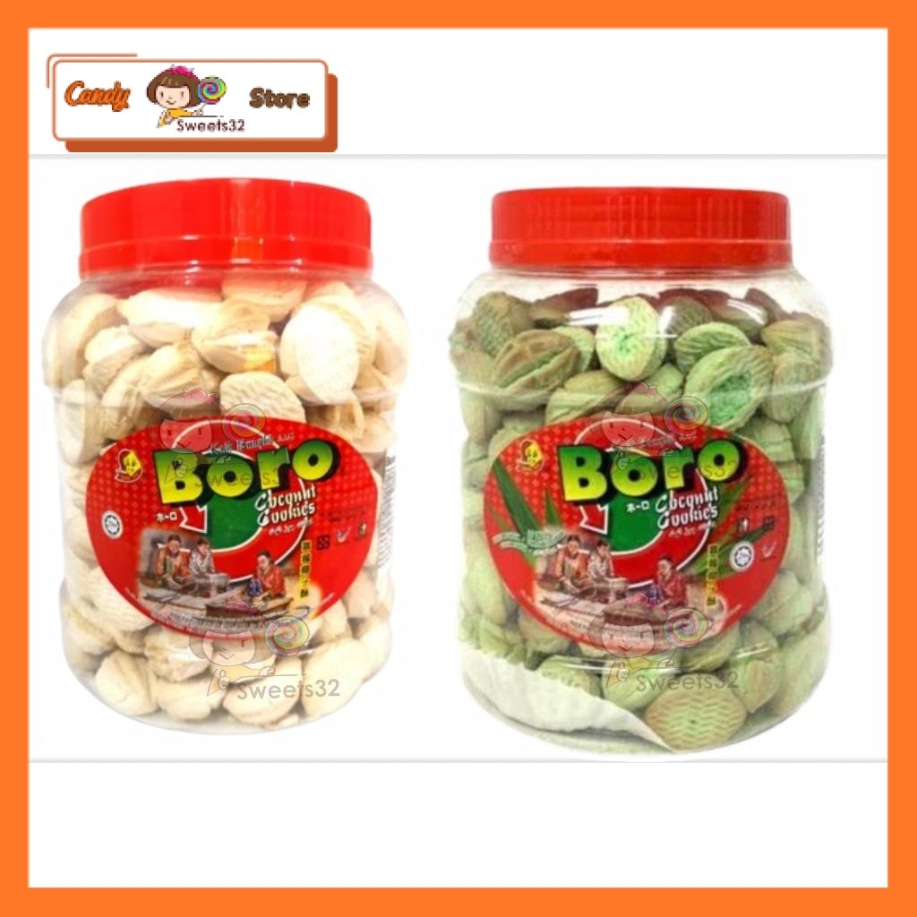 Boro Kuih Bangkit 435gm (Halal) 椰子酥 original/pandan flavoured | Shopee ...