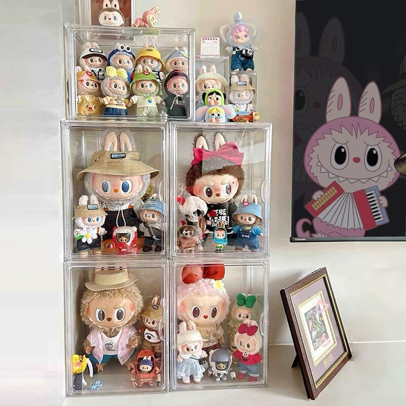 Labubu Display Box labubu Vinyl Storage Box Bubble Mart Mystery Box ...