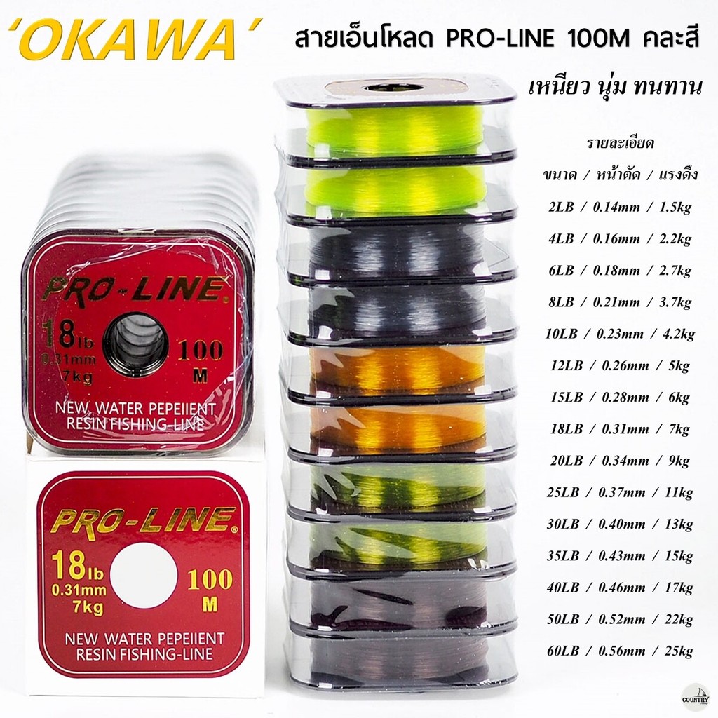 Load LINE OKAWA PRO-LINE PRO 100 M/Roll (Assorted Colors) | Shopee Malaysia