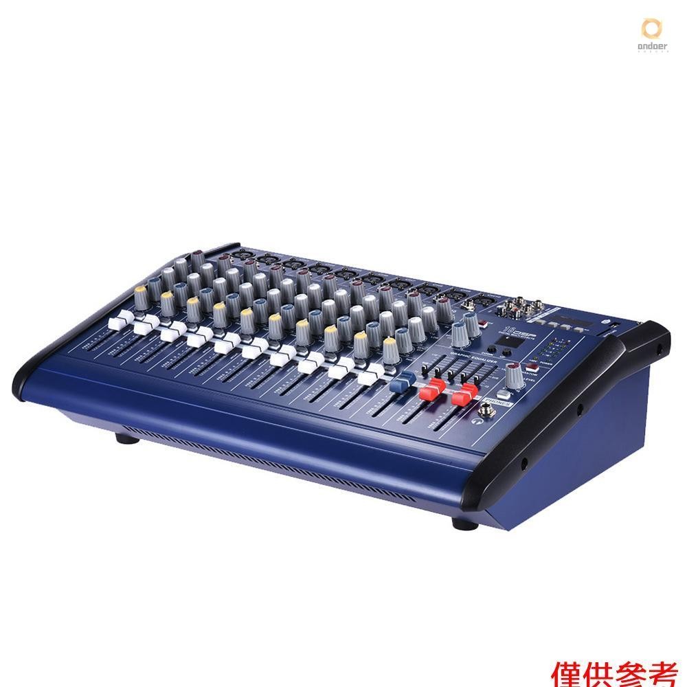 10 Channels Powered Mixer Amplifier Digital Audio Mixing Console Amp ...